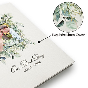 Vienrose Wedding Guest Book Polaroid Guest Book Photo GuestBook Sign in book Personalized Linen Cover 120 Pages Hardcover with Lined, Alternative Baby Shower, Party, Birthday (10" x 8" Traditional)