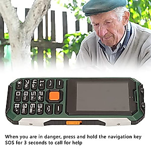 Heayzoki 2G Seniors Cell Phone, Dual SIM Big Button Unlocked Seniors Mobile Phone, 2.4in HD Screen 6800mAh Long Battery Life Seniors Cell Phone(Green)