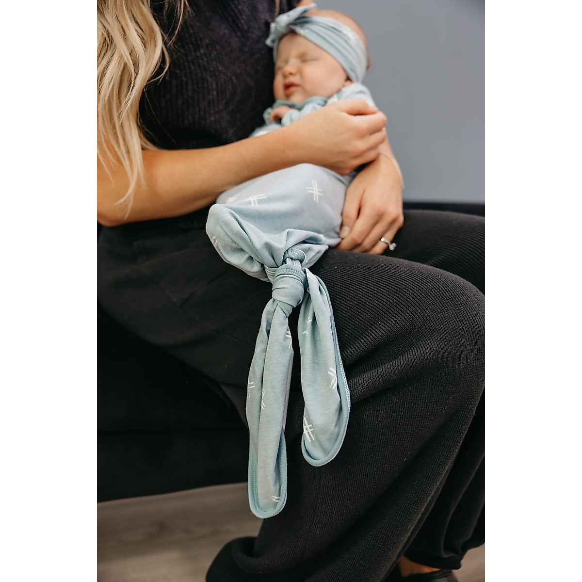 Copper Pearl Baby Gown - Knotted Newborn Sleepers for Baby Boy and Girl, Soft Stretchy Long Sleeve Infant Gowns with Bottom Tie and Hand Mittens, Perfect Hospital Coming Home Outfit (Hayden)