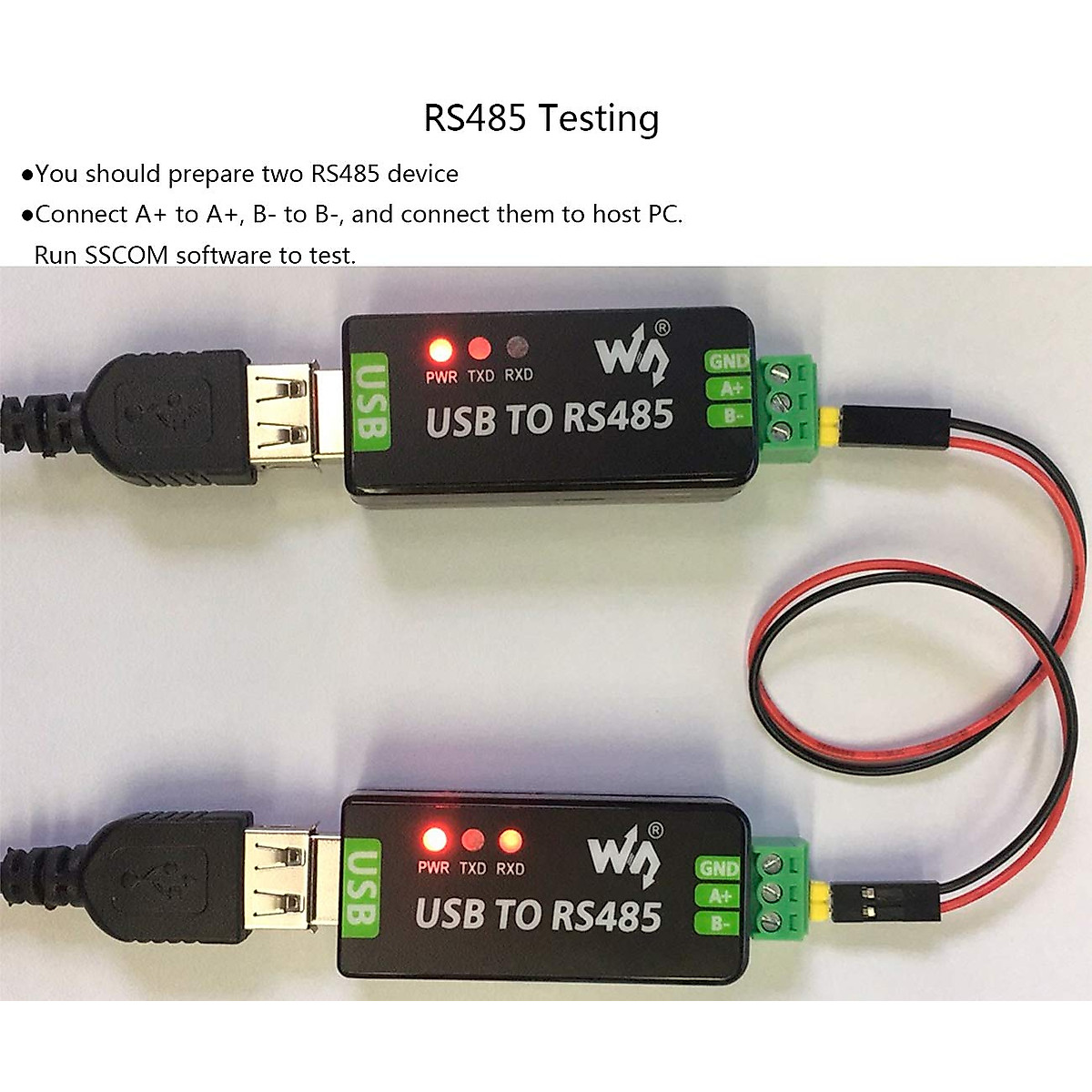 USB to RS485 Converter Industrial Adapter Original FT232RL and SP485EEN Fast Communication Embedded Protection Circuits Resettable Fuse ESD Protection