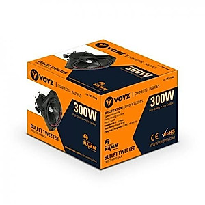 VOYZ 400 Watt 3.5” Piezo Super Horn Tweeters Aluminum Diaphragm 4-8 ohms - Black Housing with Capacitor 1 Pair (2pcs) (PET-1943)