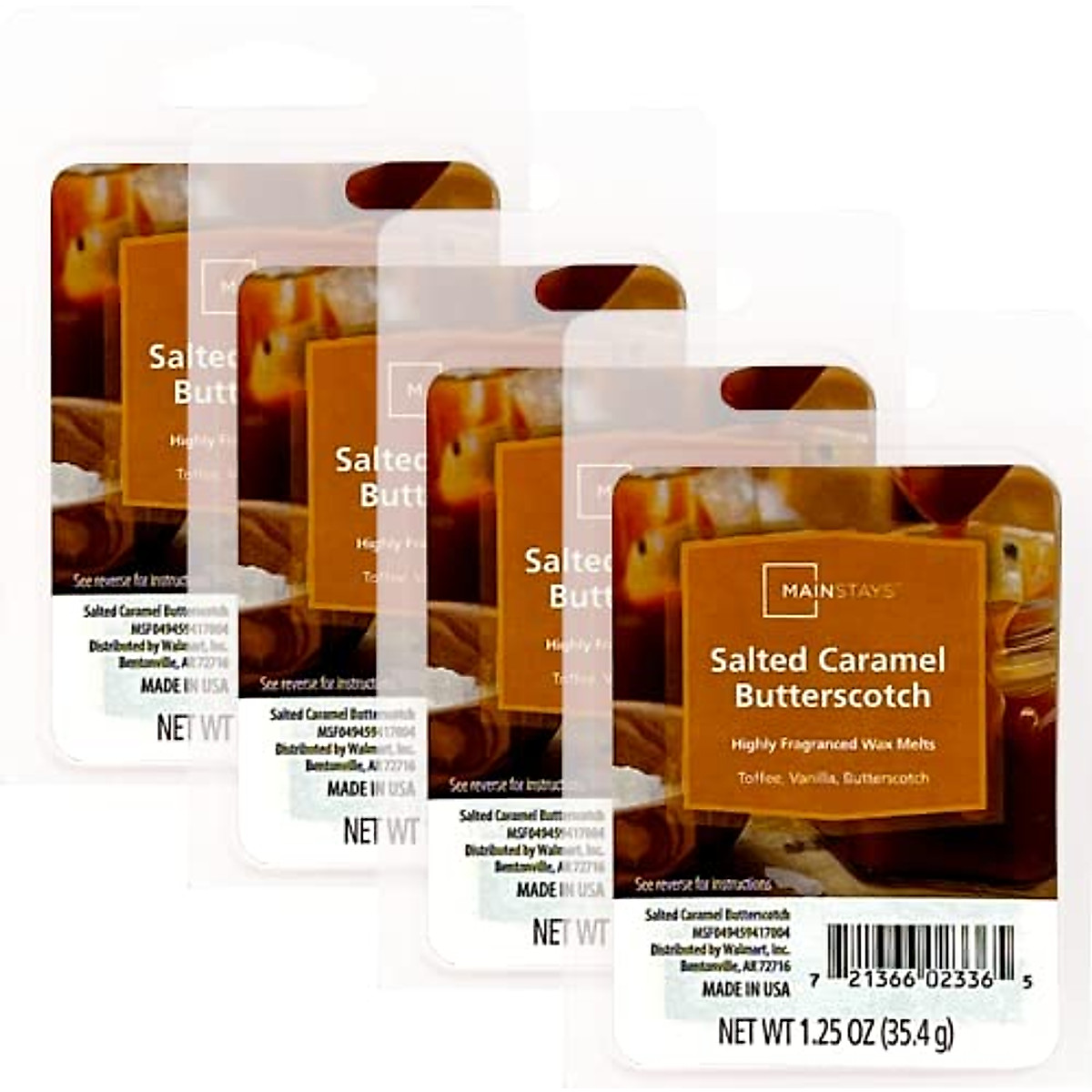 Mainstays Salted Caramel Butterscotch Wax Cubes 4-Pack