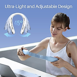 MEGAGURU Portable Neck Fan, 6000mAh Long-lasting Battery, Hands Free Bladeless Portable Mini Fans 5 Adjustable Speed LED Display Personal Fan, Low Noise Lightweight Design, 360° Surround Cooling