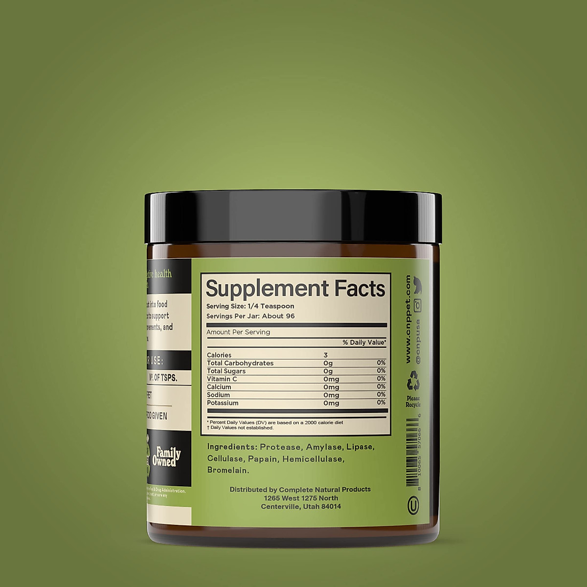 Complete Natural Products Digestive Enzymes for Pets - 4oz - Pure Plant Based Digestive Enzymes