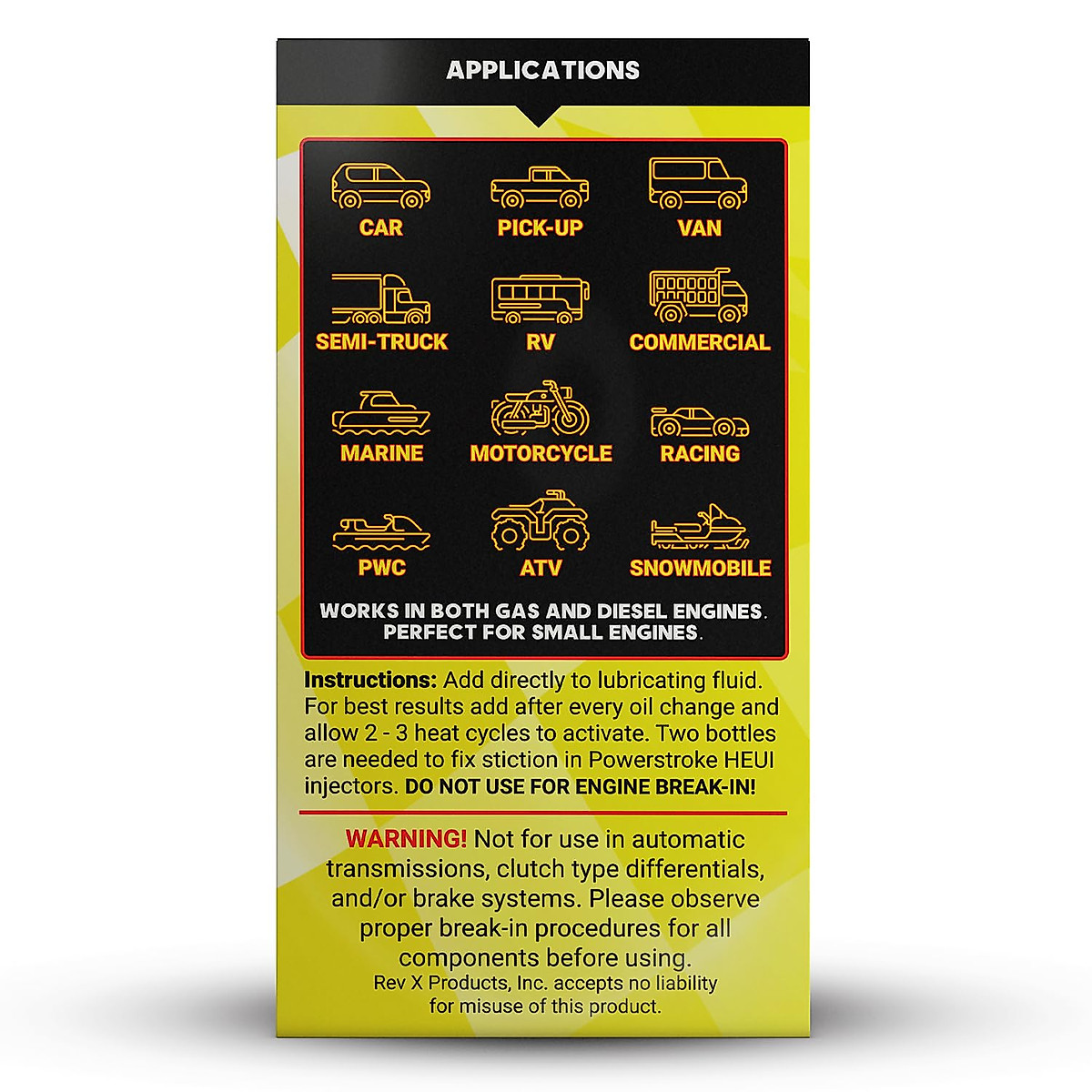 REV X High Performance Oil Additive - 4 fl. oz. Bottle