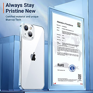 TORRAS for iPhone 13 Case/iPhone 14 Case Clear, Never Yellow, Military Grade Drop Tested, Protective Slim Thin Case for iPhone 13 Phone Case/iPhone 14 Phone Case, 6.1", Crystal Clear