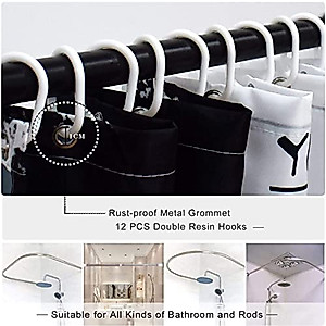 4 Pcs Forever Love African American Bathroom Shower Curtain Sets with Rugs Toilet Lid Cover and Bath Mat,Black Women Bathroom Set with Waterproof Fabric Bathroom Curtain and 12 Hooks