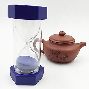 Leefasy 8 Minutes Sand Timer - Hexagon Hourglass,Hour Glass Timers for Kids Home Office Decoration (Blue)