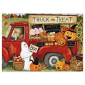 Current Truck or Treat Halloween Greeting Cards Set - Set of 8 Large 5 x 7-Inch Cards, Themed Holiday Card Variety Value Pack © Susan Winget, Envelopes Included