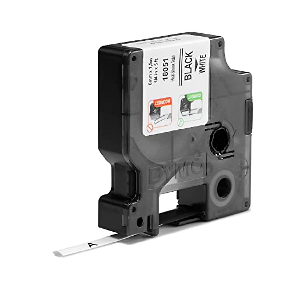 DYMO Industrial Flexible Nylon Labels, 3/4", Black on White, 18489, DYMO Authentic & Industrial Heat Shrink Tubes for DYMO LabelWriter and Industrial Label Makers, Black on White, 1/4", (18051)