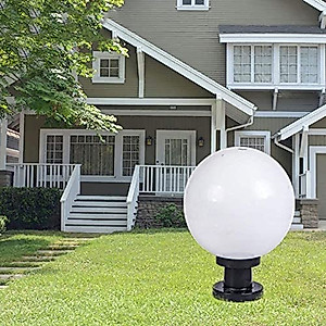 CZLZY Creative IP55 Waterproof Outdoor Globe Landscape Column Light Ball Post Lights E27 Street Light Aluminum Acrylic Pillar Table Lamp Courtyard Porch Gate Lawn Lighting