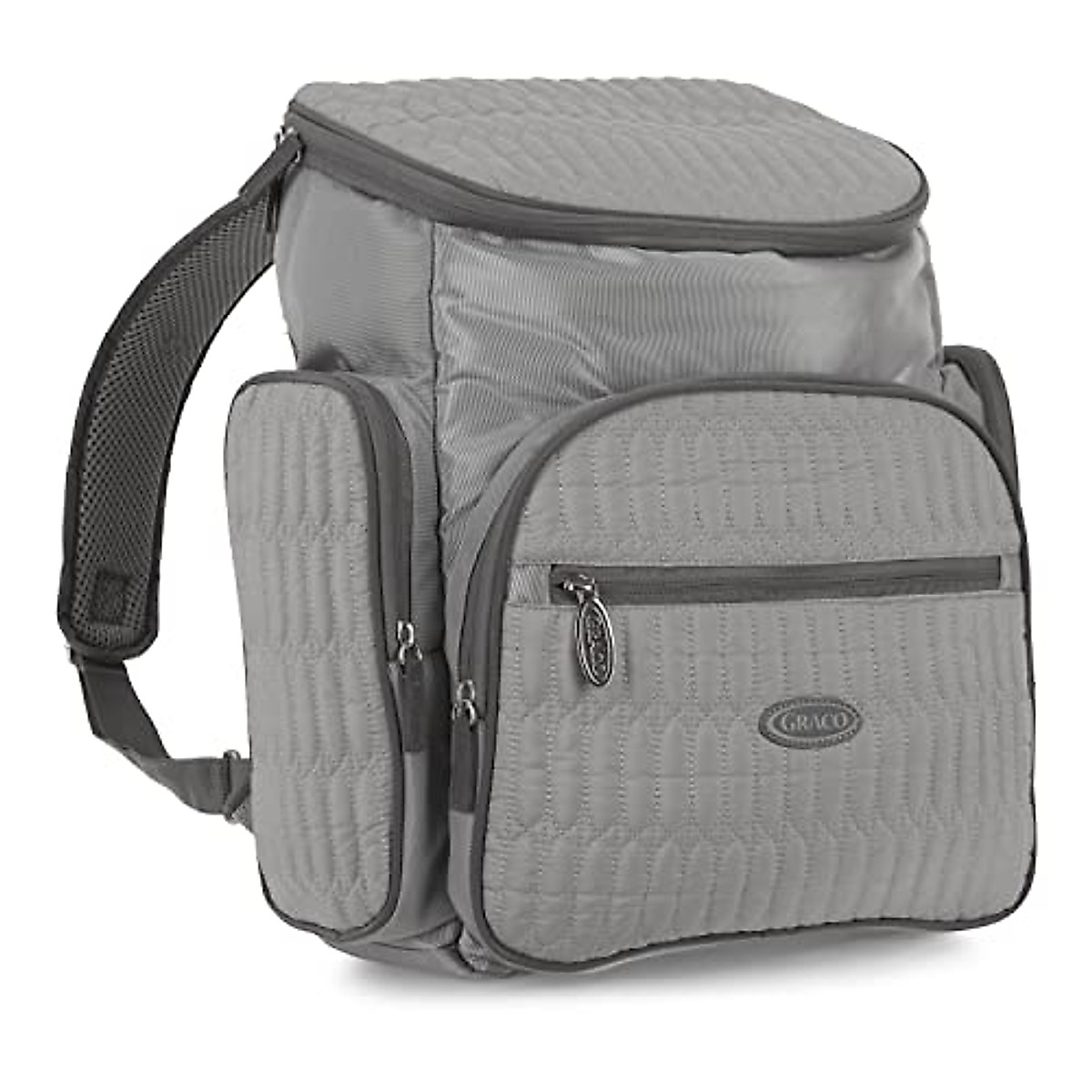 Graco Unisex Baby Diaper Bag Backpack with Changing Pad, Gray Quilt, Large