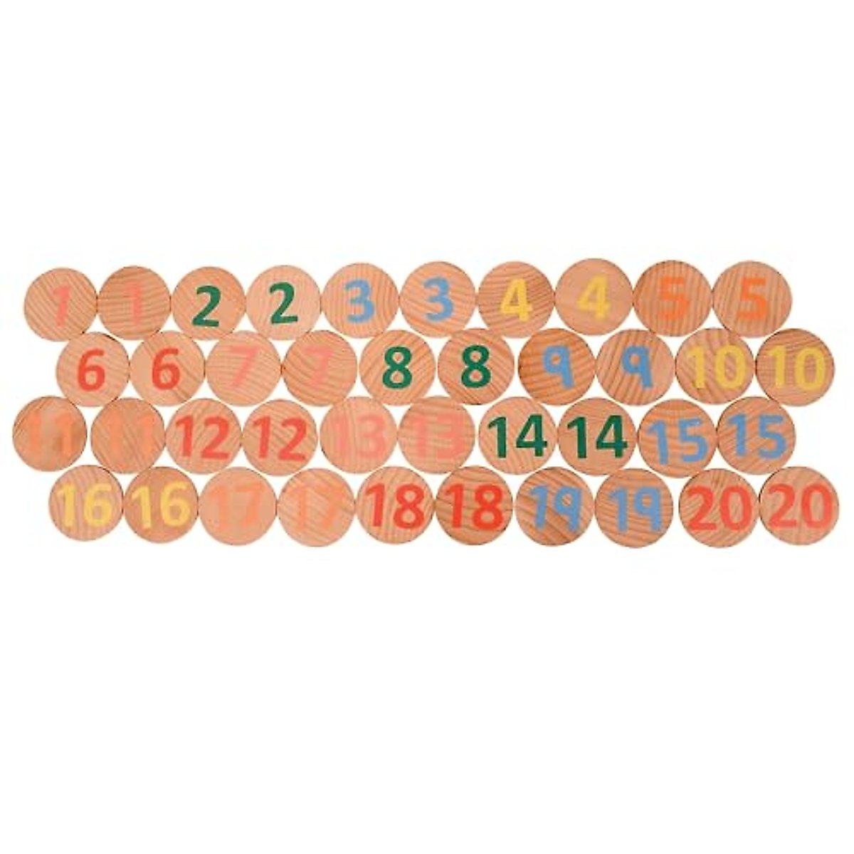 THE FRECKLED FROG Matching Pairs - Numbers - Set of 40 - Ages 2+ - Wooden Memory Game for Preschoolers and Elementary Aged Kids - Match Numbers 1-20 - Teach Numbers and Counting -FF3005