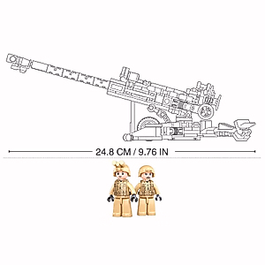 Octopbrik Flak Anti-Tank Gun, Military Brick Sets, Compatible with Major Brand, Army Series Building Block with 2 Soldiers Figures (258 Pieces)