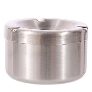 FriyGardcn Cool Stainless Steel Ashtray for Weed Ashtrays for Cigarettes Outdoor with Lid for Outdoor or Indoor Outdoor ashtrays for Cigarettes Patio