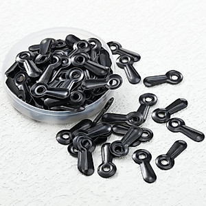 Picture Frame Hardware Backing Clips, 100 Pieces Photo Frame Turn Button Fasteners with 100 Pieces Screws Picture Framing Parts for Hanging Posters Drawing Crafts, Black