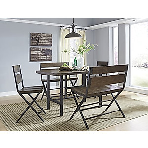 Ashley Furniture Signature Design - Kavari 5-Piece Dining Room Set - Includes Counter Height Table & 2 Barstools & 2 Double Barstools - Brown