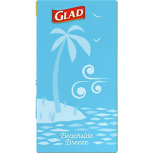 GLAD Small Drawstring Trash Bags, 4 Gallon Green Trash Bags for Small Kitchen or Office Trash Can, Beachside Breeze with Febreze Freshness to Eliminate Odors, 80 Count - Packaging May Vary