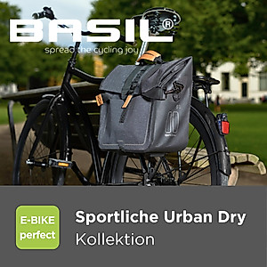 Basil, Urban Dry MIK, Double Pannier, 50L, Black (17782)