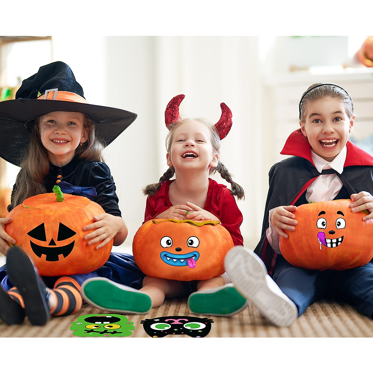 NC Halloween Craft Kits for Kids Halloween Foam Crafts Pumpkin Crafts for Kids Self Adhesive Halloween Stickers for Kids Halloween Party Crafts Decorations Halloween Craft Kits