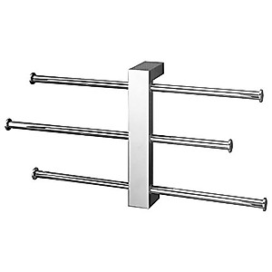 Gedy Bridge Polished Wall Mounted Towel Rack With Sliding Rails, Chrome, 16"