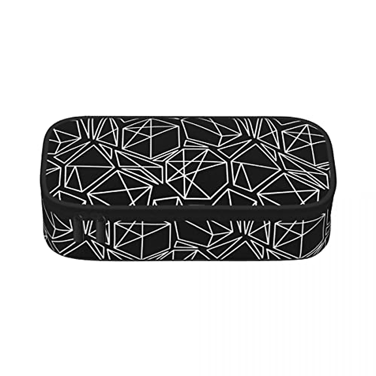 Black Pencil Case, Big Capacity Pencil Bag Canvas with 2 Compartments Pencil Case Organizer with Zipper for Office