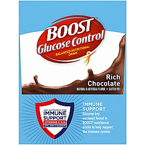 BOOST Glucose Control Balanced Nutritional Drink, Rich Chocolate, Helps Manage Blood Sugar with No Artificial Colors, 8 FL OZ Bottles, 6 CT (Pack of 1)