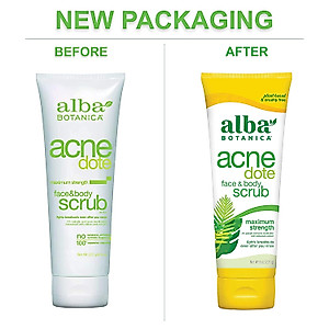 Alba Botanica Acnedote Face & Body Scrub, Maximum Strength 8 oz ( Pack of 3)