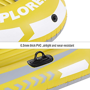 Wbestexercises Inflatable Boat with Two Paddle Mounts, 1 Person PVC Thicken Inflatable Kayak Canoe Rowing Air Boat Fishing Drifting Diving, Yellow