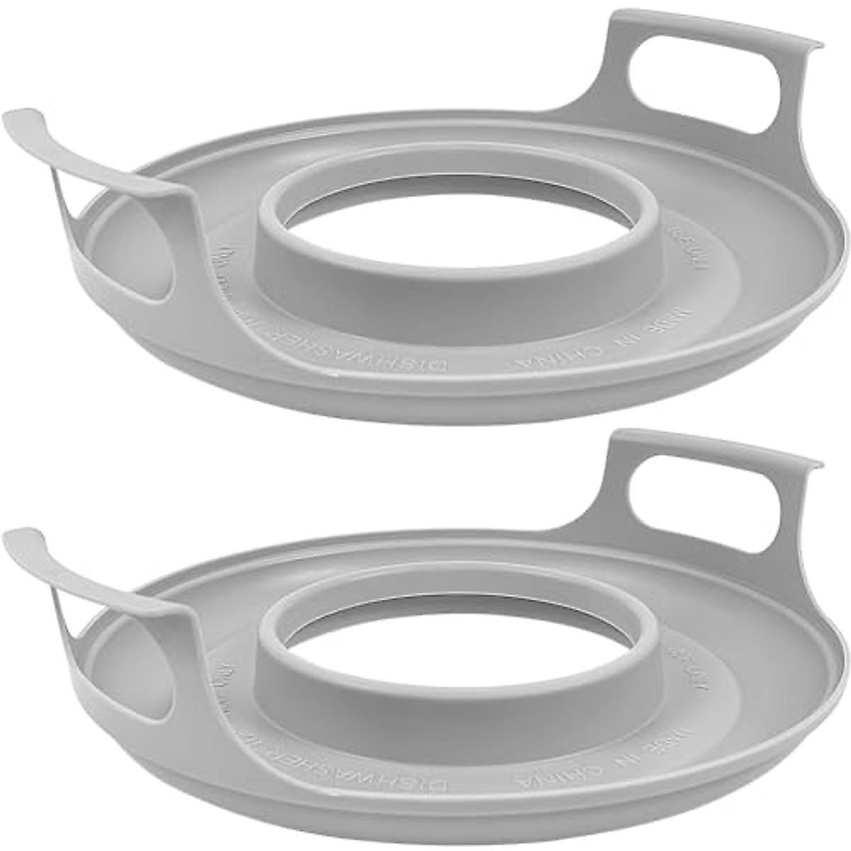 2 Pack Microwave cool plate and spillover caddy with handles. For bowls, plates and microwave meals. BPA free
