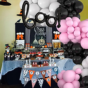 Halloween Balloon Arch Garland Kit for Girls 106Pcs Pink Black White Latex Balloons Halloween Party Decorations for Women Halloween Haunted House Party Halloween Party Supplies Indoor Outdoor