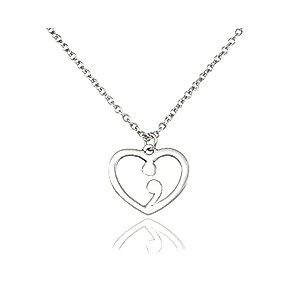 Quan Jewelry Continue Semicolon Heart Necklace, Mental Health Awareness, Encouragement Gifts for Women