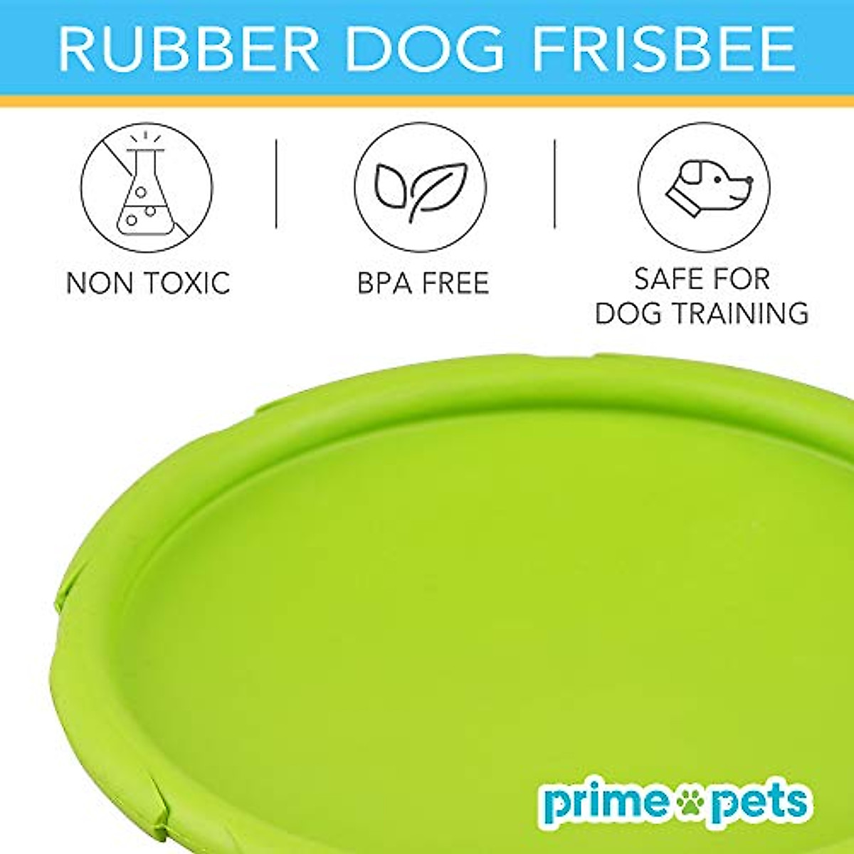 PrimePets Dog Frisbees, 2 Pack, 7 Inch Dog Flying Disc, Durable Dog Toys, Nature Rubber Floating Flying Saucer for Water Pool Beach, Orange and Green