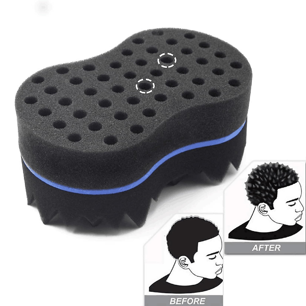 RioRand Hair Sponge Magic Barber Twist Curl Brush Sponge Dreads Locking Afro Coil Comb（Blue 4.5 Inch (Pack of 1)