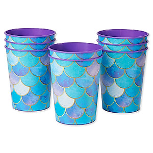 American Greetings Mermaid Party Supplies, Reusable Party Cups (16 oz, 8-Count)