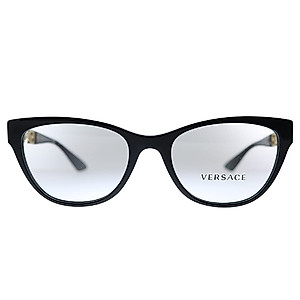 Versace VE 3292 GB1 Black Plastic Round Eyeglasses 52mm