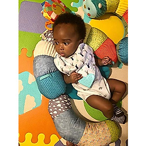 Pickle & Olive Baby Bandana Teething Bibs with Attached Teether - Set Of 4 - Orange Fox