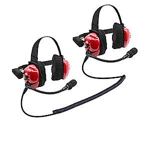 Rugged NASCAR Linkable Behind The Head Headsets for Race Fan Racing Radios Electronics Communications – Connects to Scanners