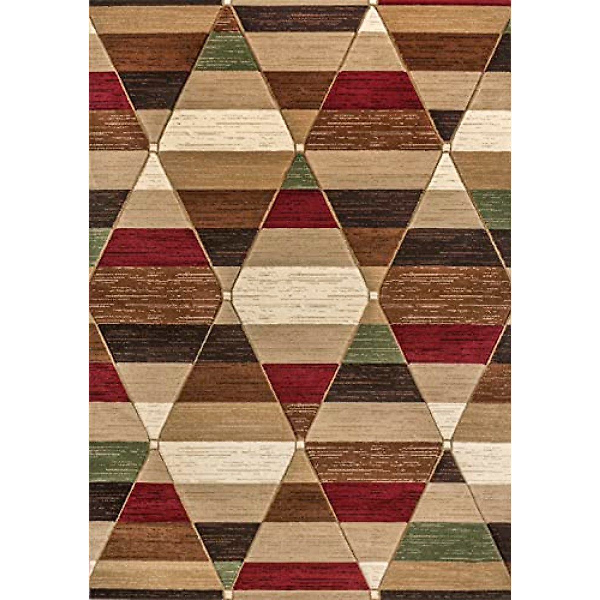 JONATHAN Y UNQ101B-8 Kehoe Retro Diamonds Geometric Indoor Area -Rug, Modern, Contemporary, Transitional Easy -Cleaning,Bedroom,Kitchen,Living Room,Non Shedding, Red/Brown/Cream, 8 X 10