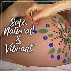 Natural Earth Paint's | Natural Face Paint Kit | 6 Colors | 3 Bamboo Makeup Applicators | Certified Organic Ingredients | Professional Quality | Washes Off Easily