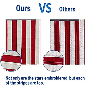 Bradford Embroidered American Garden Flag 12x18 Double Sided, Small American USA Garden Flag for Outdoor Yard Heavy Duty Made in USA