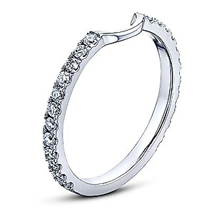 Kobelli 1/3ct.tw Diamond Notched Wedding Band 14k White Gold (62398 Series), 6.5