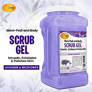 SPA REDI - Exfoliating Scrub Pumice Gel, Lavender and Wildflower, 128 Oz - Manicure, Pedicure and Body Exfoliator Infused with Hyaluronic Acid, Amino Acids, Panthenol and Comfrey Extract