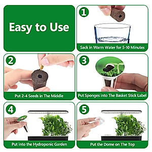 162 pcs Seed Pod Kit for Aerogarden, Grow Anything Kit for Hydroponics, Hydroponics Supplies with 40 Grow Sponges, 40 Grow Baskets, 40 Pod Labels, 40 Grow Domes, 1 A&B