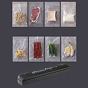 Vacuum Sealer, Food Vacuum Sealer Machine For Food Storage, Automatic Food Vacuum Sealer For Food Preservation Sealing Packing System, With 10Pcs Vacuum Sealer Bags (Black)