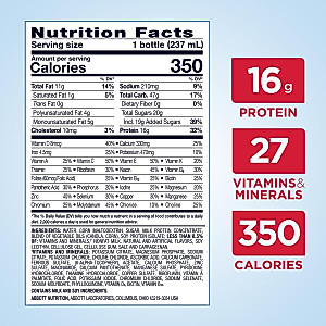 Ensure Plus Vanilla Nutrition Shake With Fiber, Meal Replacement Shake, 24 Pack