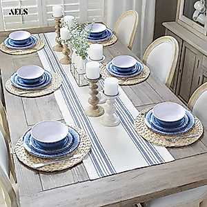 AELS Melamine Dinnerware Set of 18 Pcs Dinner Dishes Set for Indoor and Outdoor Use, Dishwasher Safe, Lightweight Unbreakable, BPA Free (Navy, Service for 6 (18pcs))