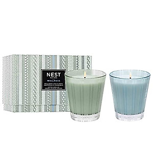 NEST Fragrances Wild Mint & Eucalyptus, Driftwood & Chamomile Wellness Scented Classic Candle Duo