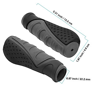 TRELC Antislip Bicycle Handlebars Grips Protector For Bicycle/ Mountain Bike/ Road Bike/ Folding Bike (Black+Grey)