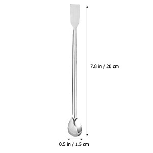 5pcs Lab Spoons Lab Spatula, Stainless Steel Lab Spatula Sampling Spoons Laboratory Scoops Lab Mixing Spatulas, Length 20CM